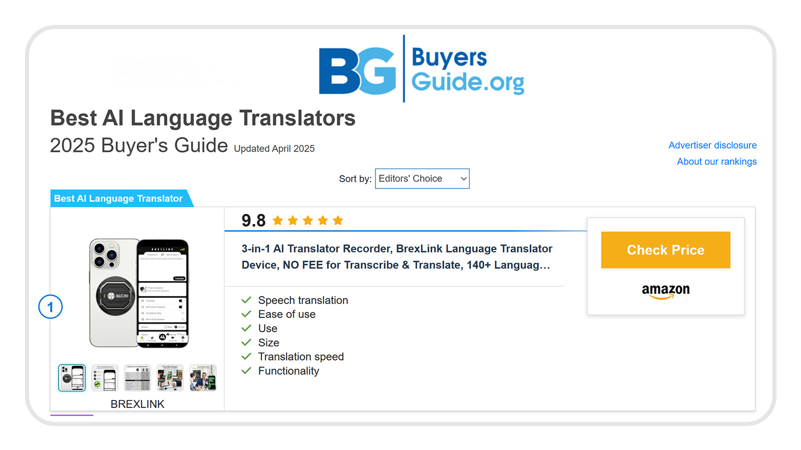 Brexlink 3-in-1 Ai Translator Recorder | Real-Time & Offline Translation